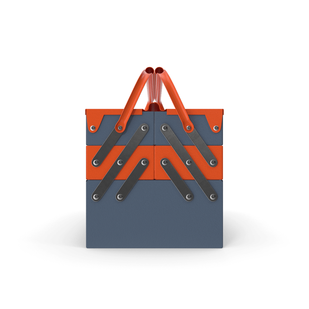 Portable Metal Tool Box 3 Level Fold Out Organizer Storage, Heavy duty ...